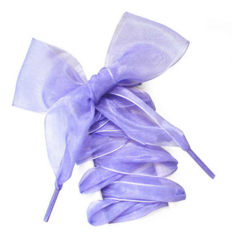 1 Pair Satin Silk Flat Shoelaces 2.5cm Wide Sweet Ribbon Shoe Laces ...