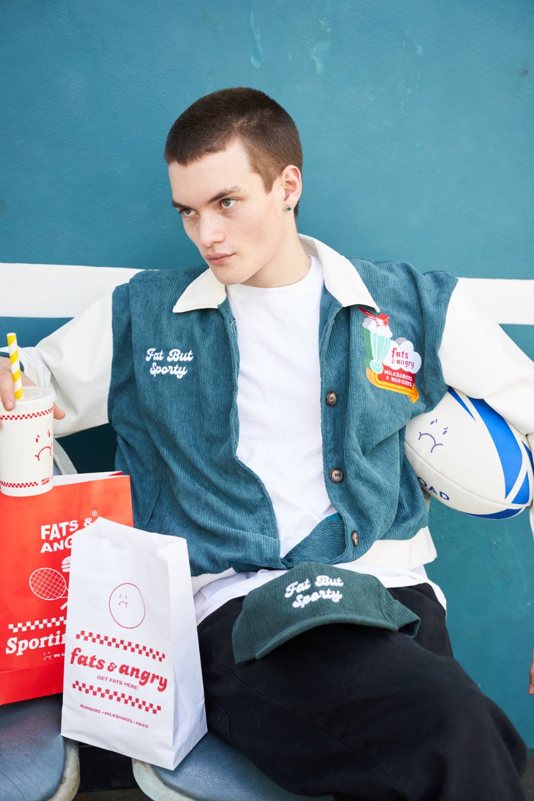 fats and angry เสื้อJacket Fat but Sporty Varsity Jacket สีน้ำตาล สี ...