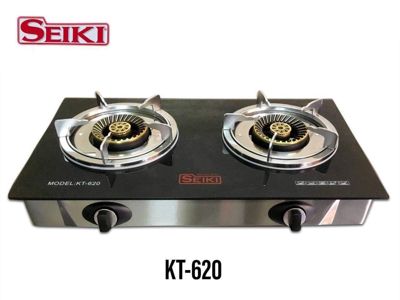 เตาแก๊สตั้งโต๊ะ (เตากล่อง) หัวคู่ Seiki หัวเตา 110 มม. หน้ากระจก KT-620 ...