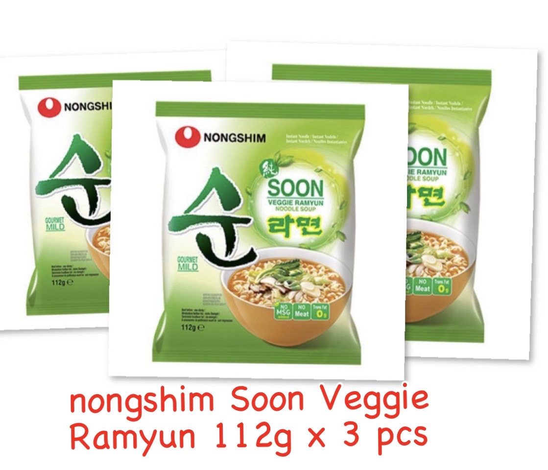 มาม่าเกาหลี มังสวิรัติ nongshim Soon Veggie Ramyun 112g 농심 순라면(야채)112g ...