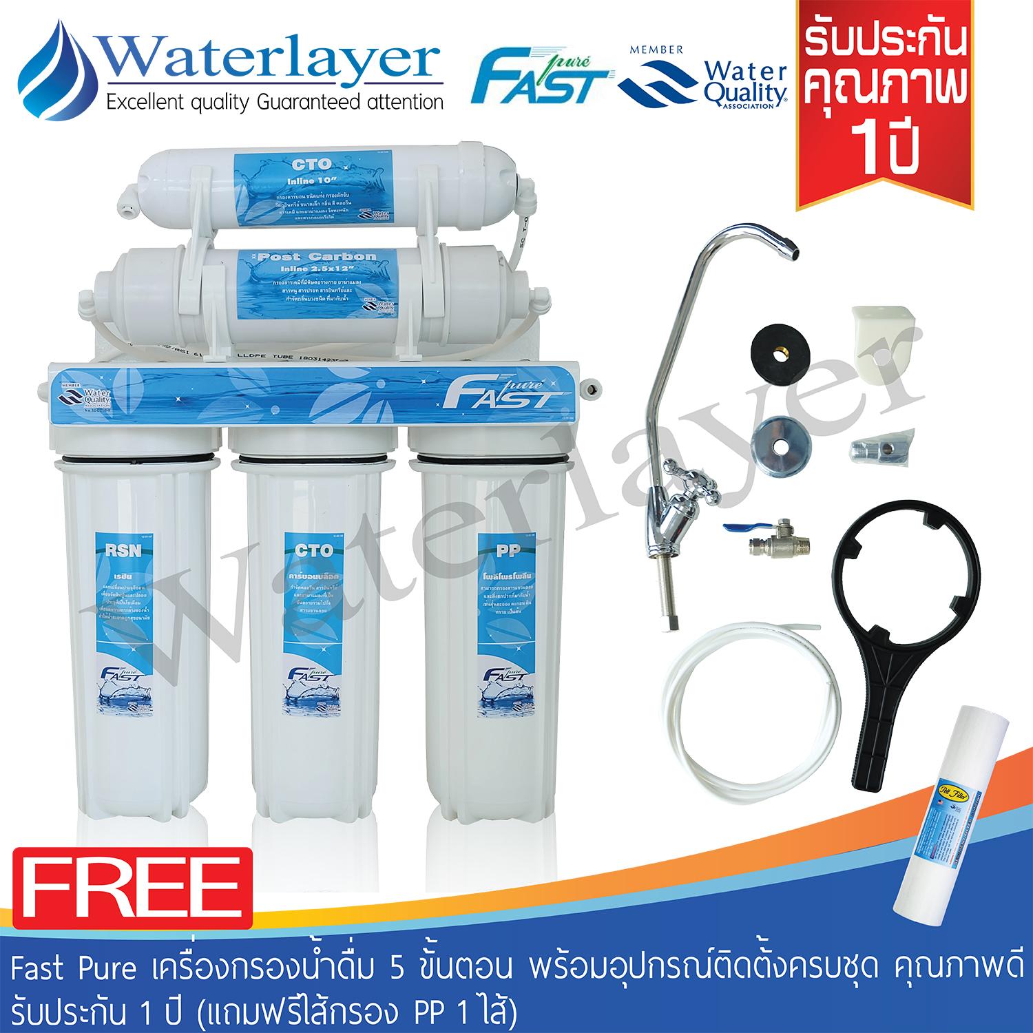 Fast-Pure เครื่องกรองน้ำ 5 ขั้นตอน Alkaline Filter 3 in 1 พร้อมแร่ธาตุ ...