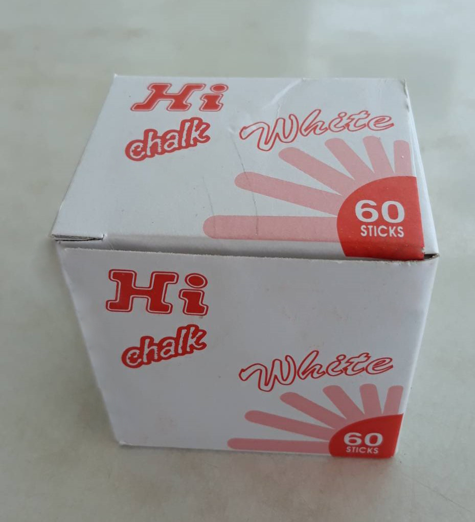 ช็อคสีขาวล้วน เขียนกระดาษไม้ กล่องละ 60 แท่ง Hi chalk white | Lazada.co.th