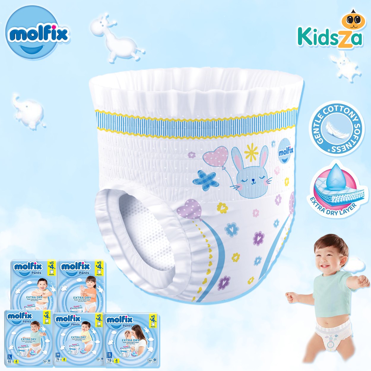 ส่งฟรี X1 ลัง Molfix Extra Dry ผ้าอ้อมเด็ก โมลฟิกซ์ ผ้าอ้อมสำเร็จรูป ...