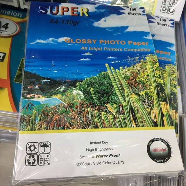 160G Glossy Photo Paper A4 (100 แผ่น) กระดาษโฟโต้ 160แกรม | Lazada.co.th