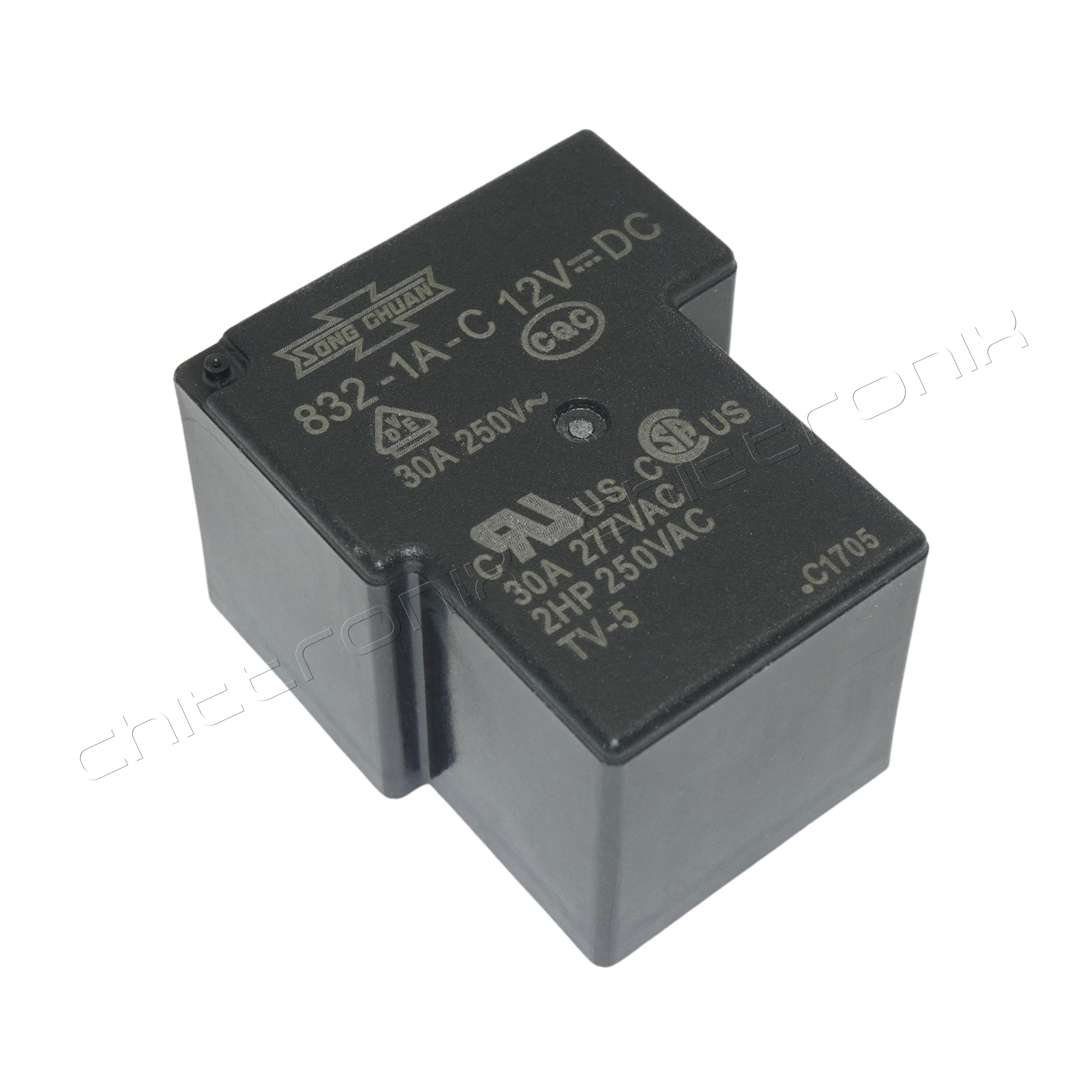 รีเลย์ Relay 12V 30A 5 ขา ยี่ห้อ Song Chuan รุ่น 832-1A-C 12VDC | Lazada.co.th