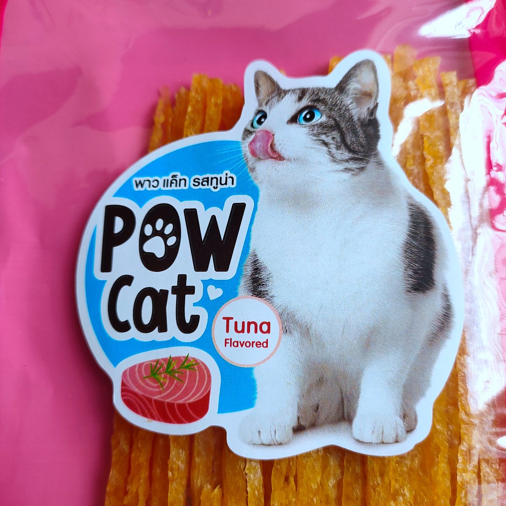 Boqi factory ขนมแมว Pow cat รสทูน่า Tuna Boqi factory ขนมแมว อาหารทานเล่นสำหรับแมว ปลาเส้นPOW ...