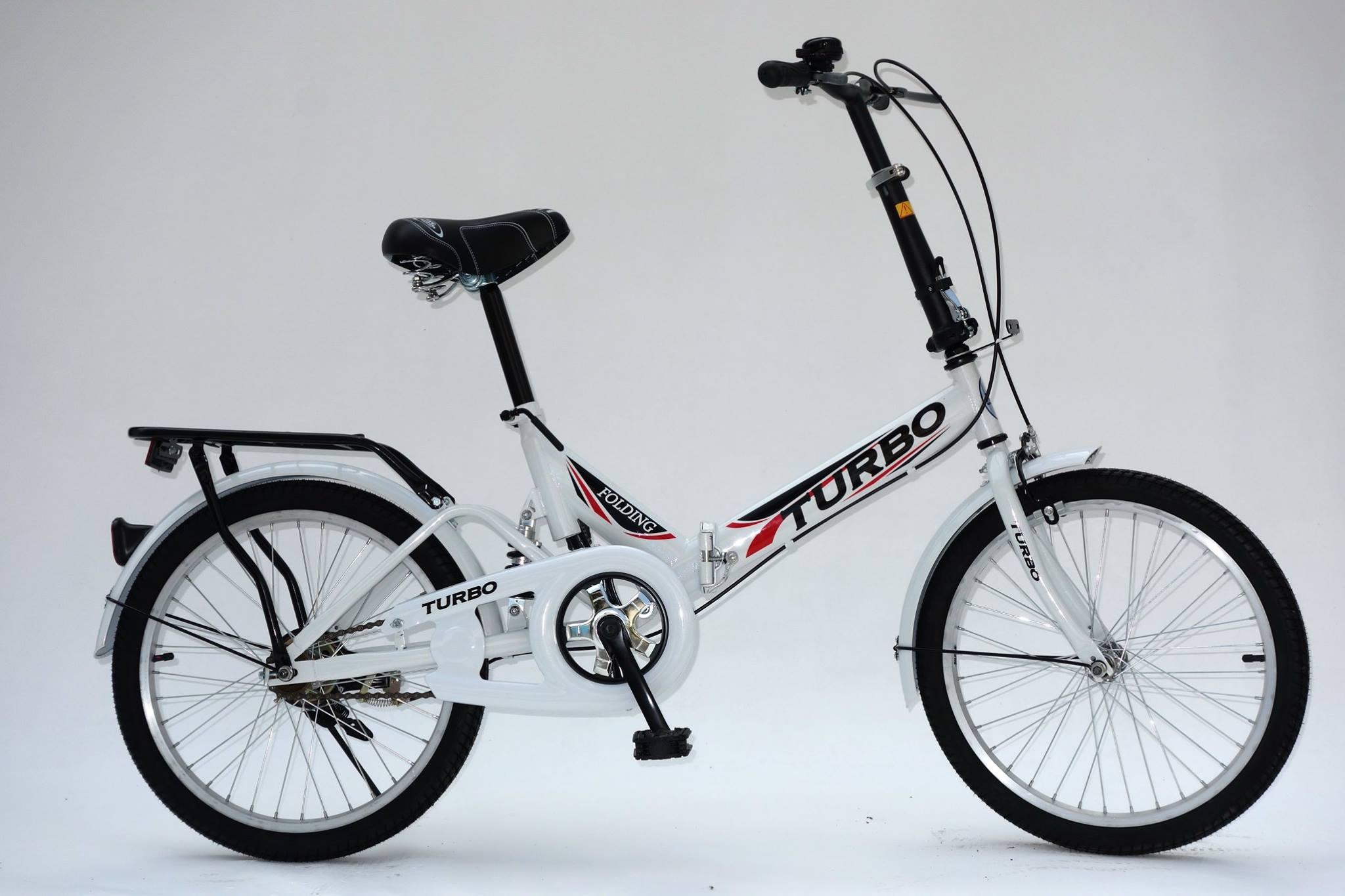 Turbo Bicycle จักรยานพับได้ รุ่น 20" STEEL มีโช๊ค (สีขาว) | Lazada.co.th