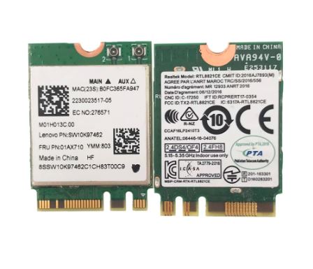 Realtek RTL8821CE PCI-Express 802.11AC NGFFM.2 อินเทอร์เฟซ dual band 2 ...