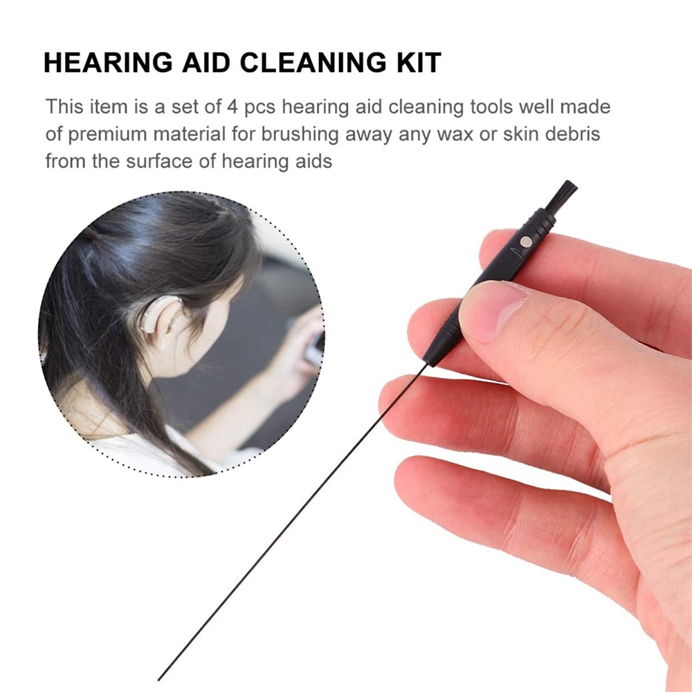 ☑ Hearing Aid Cleaner Brush Cleaning Tools Kit Sound Amplifier ...