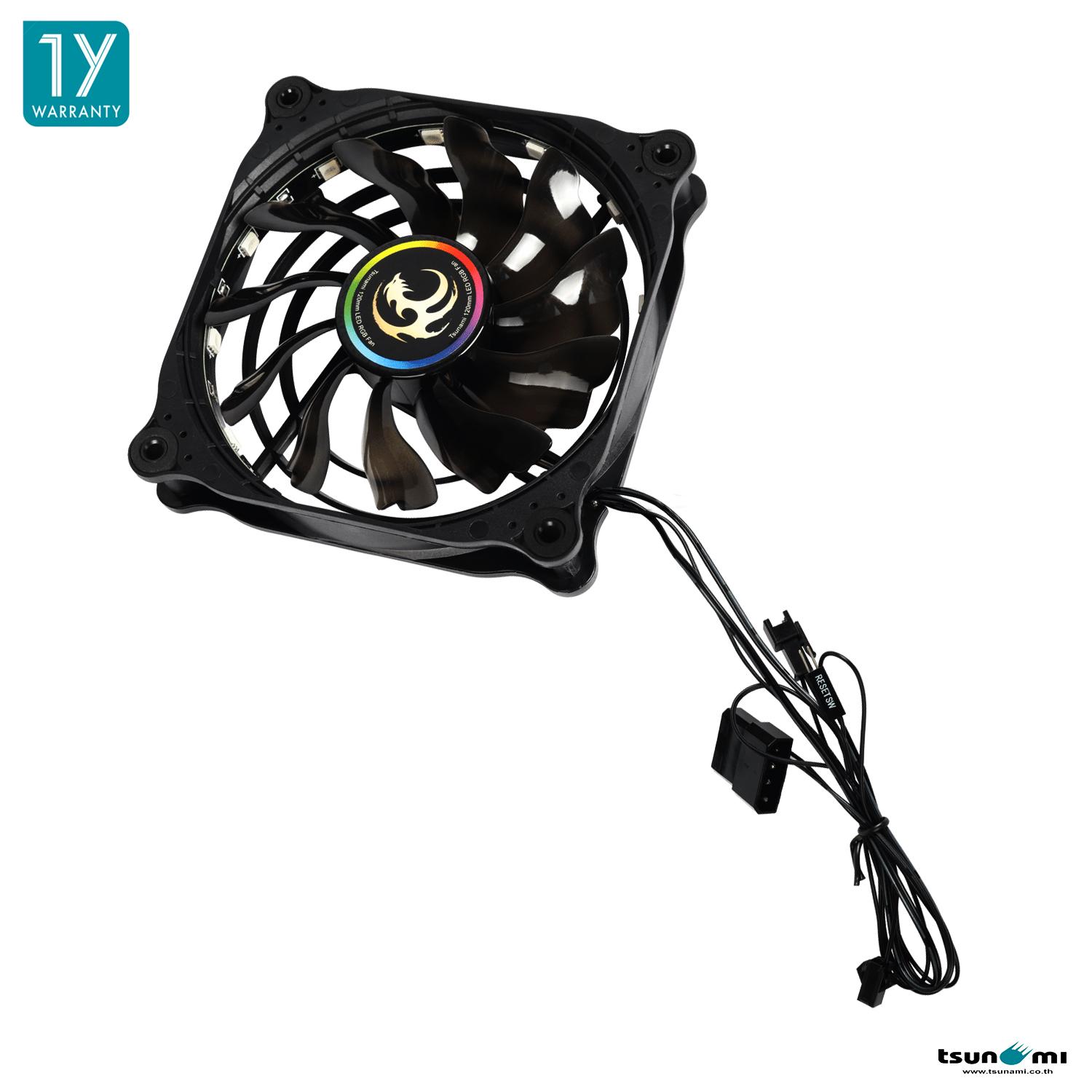 พัดลมระบายความร้อน Tsunami Phantom Series (cRGB Sync) RGB Cooling Fan ...