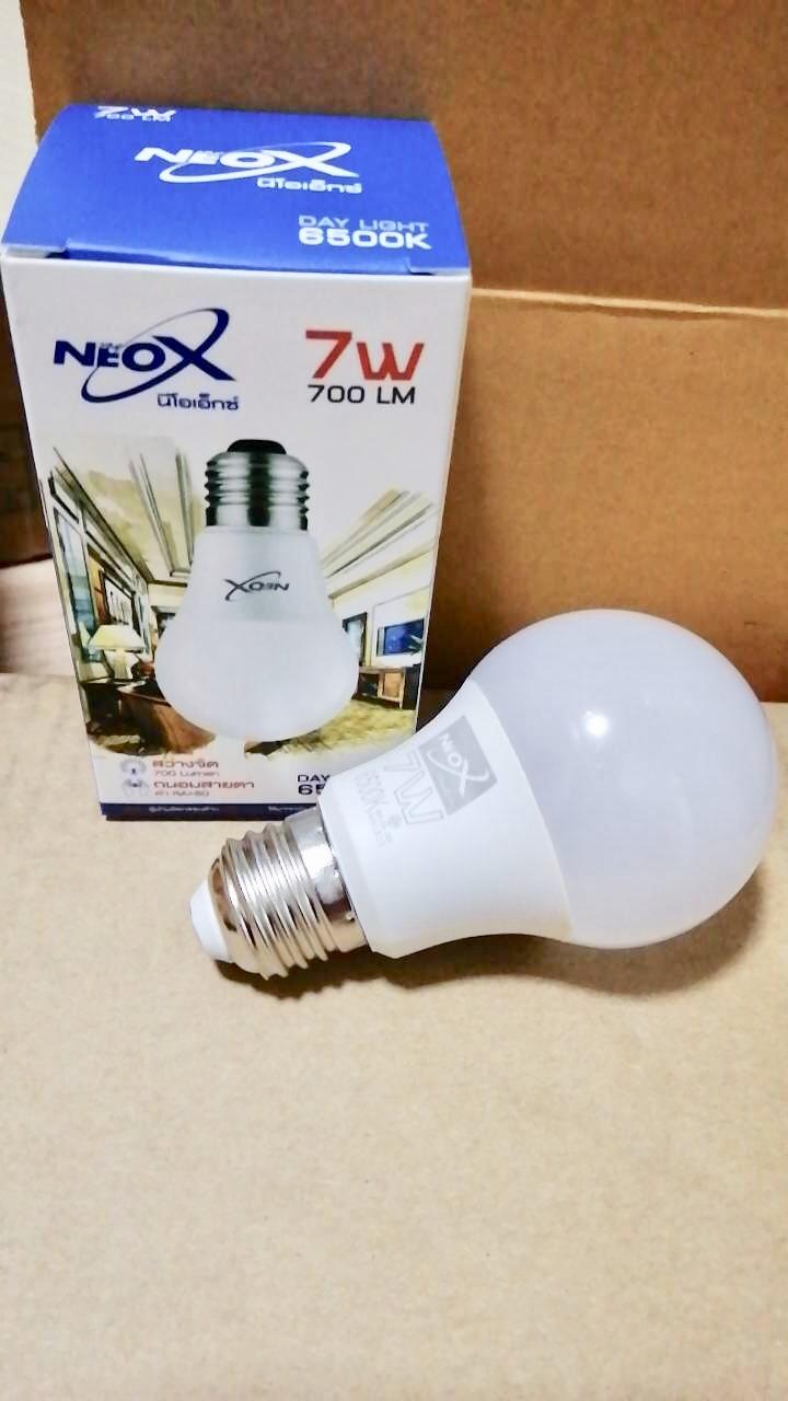 (5 หลอด)หลอดไฟ LED 7W แสงขาว Bulb LED 7W E27 NEOX (นีโอ เอ็กซ์)/ 700 Lumen สว่างมาก ประหยัดไฟ 80 ...