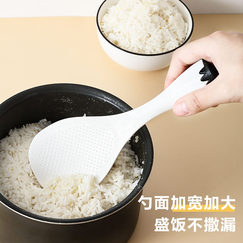 Standing Rice Paddle White Japanese Rice Scoop BPA Free Plastic Rice ...