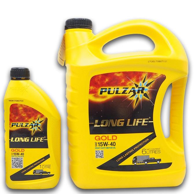 PULZAR น้ำมันเครื่อง LONG LIFE GOLD 15W-40 6 ลิตร ฟรี 1 ลิตร | Lazada.co.th