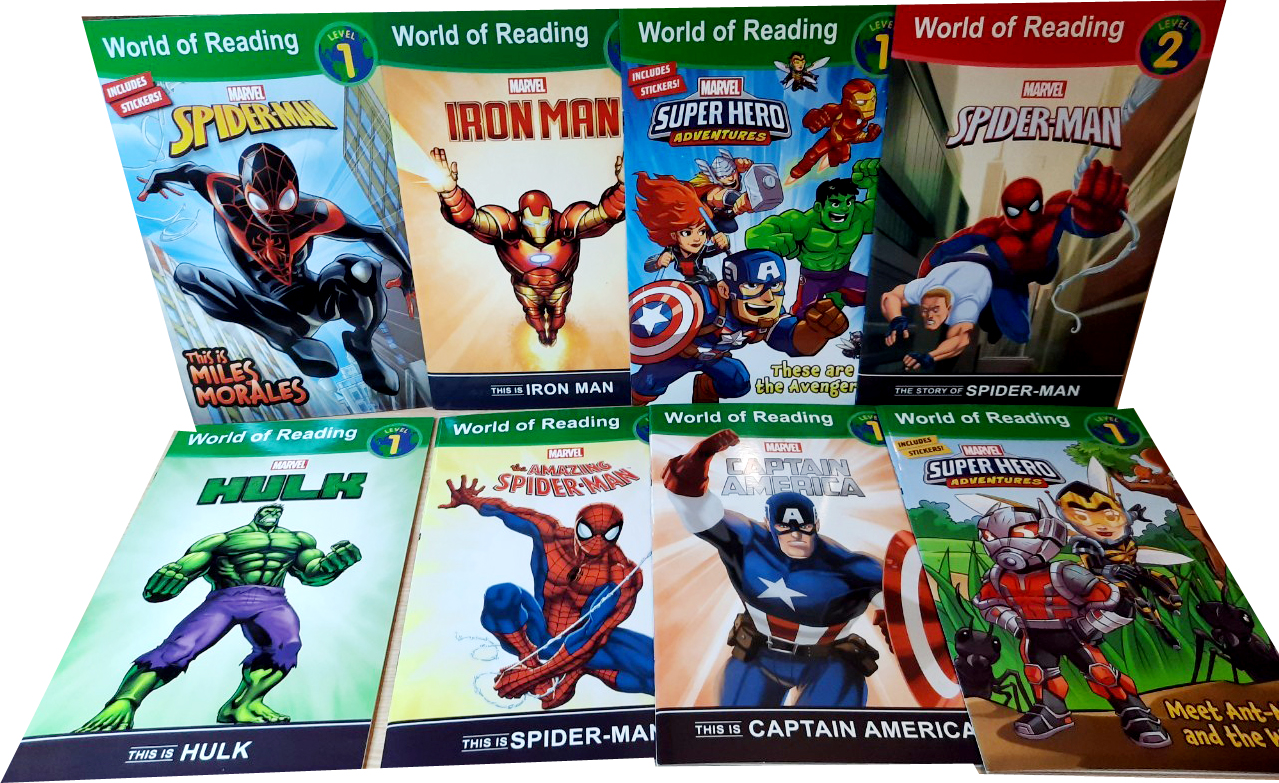 (In Stock) พร้อมส่ง ชุดหนังสือเด็กภาษาอังกฤษ World of reading Marvel ...