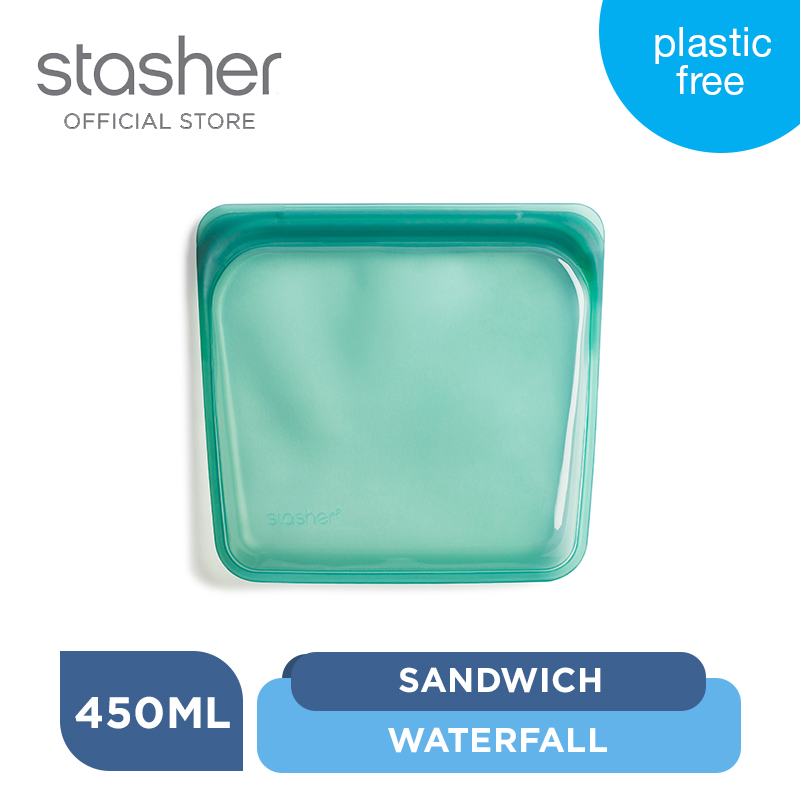 Stasher Sandwich Reusable Silicone Bag 450ml Waterfall Plastic Free - Stasher Flagship Store ...