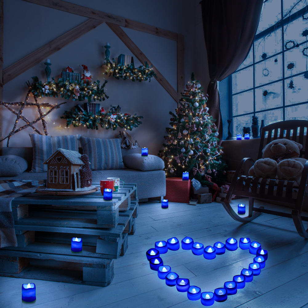 LITAKE 24PCS Candle Shape Lights Flameless LED Tea Lights Set Battery ...