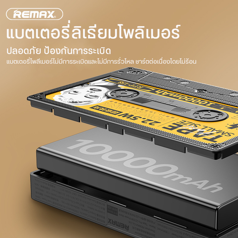 แบตเตอรี่สำรอง Remax RPP-158 กระแสไฟ 22.5W ชาร์จเร็ว พาวเวอร์แบงค์ 3 Input 3 Output ความจุ ...