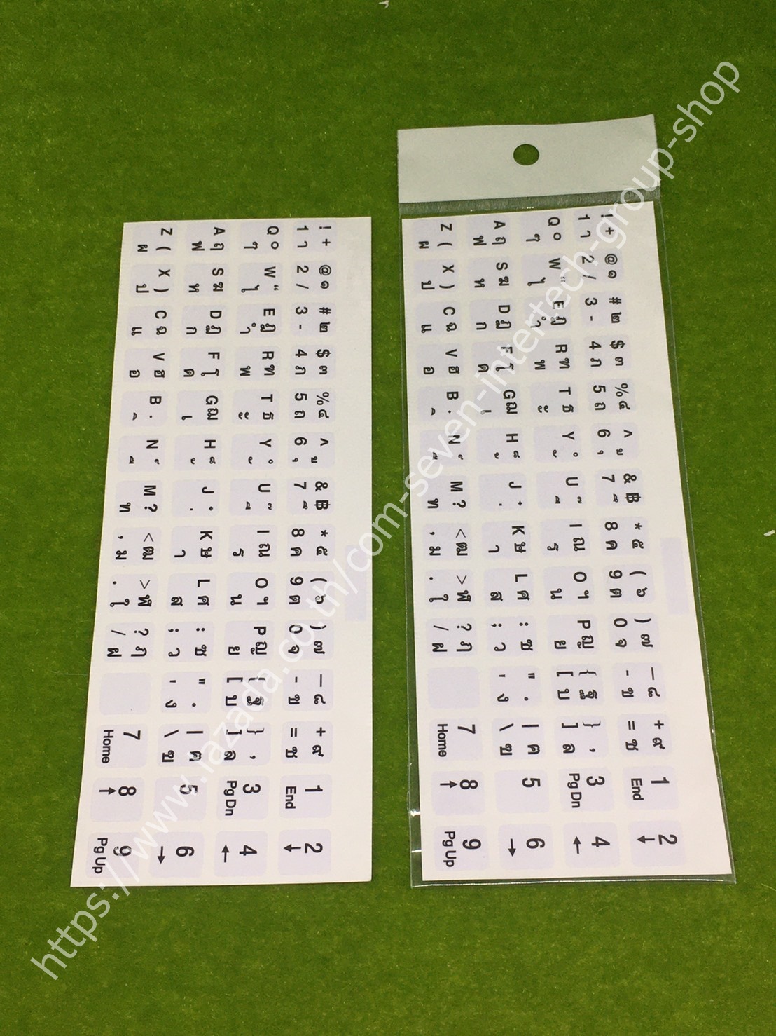 สติกเกอร์คีย์บอร์ด พื้นสีขาว ตัวหนังสือสีดำ ภาษาไทย อังกฤษ / Thai ...