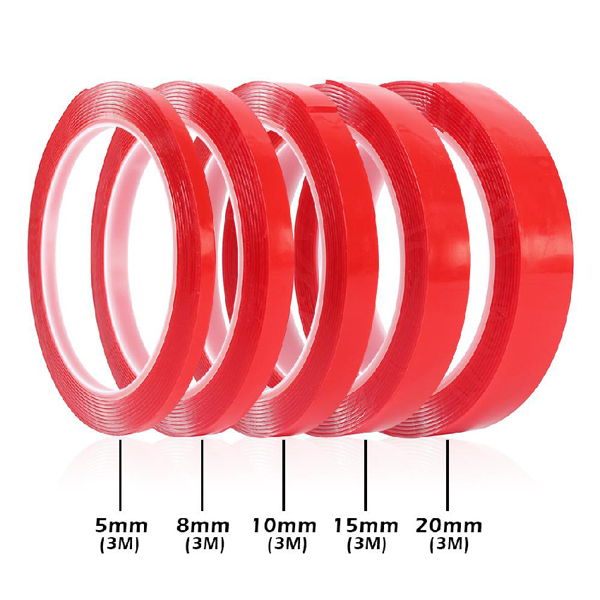 WACA ยาว 3M x 6-15 มม. สองด้านรถสติกเกอร์ใสรถกาวเทปโฟมอะคริลิ กาวสองหน้าเทป #94A - Bio Skin ...