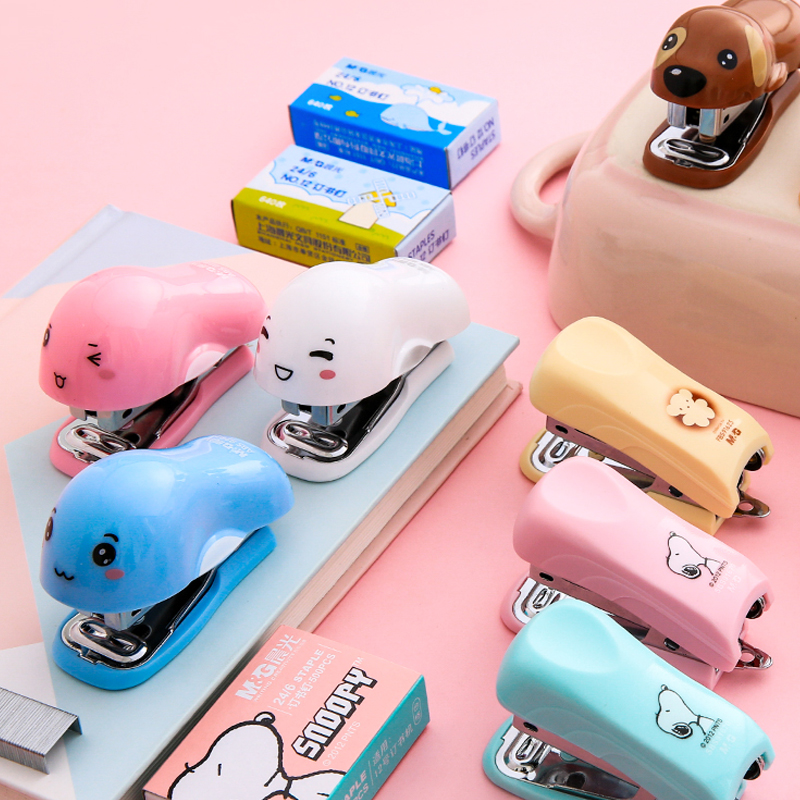 M&G Cartoon Stapler Set Student Portable Mini Cute Stapler No. 12 ...