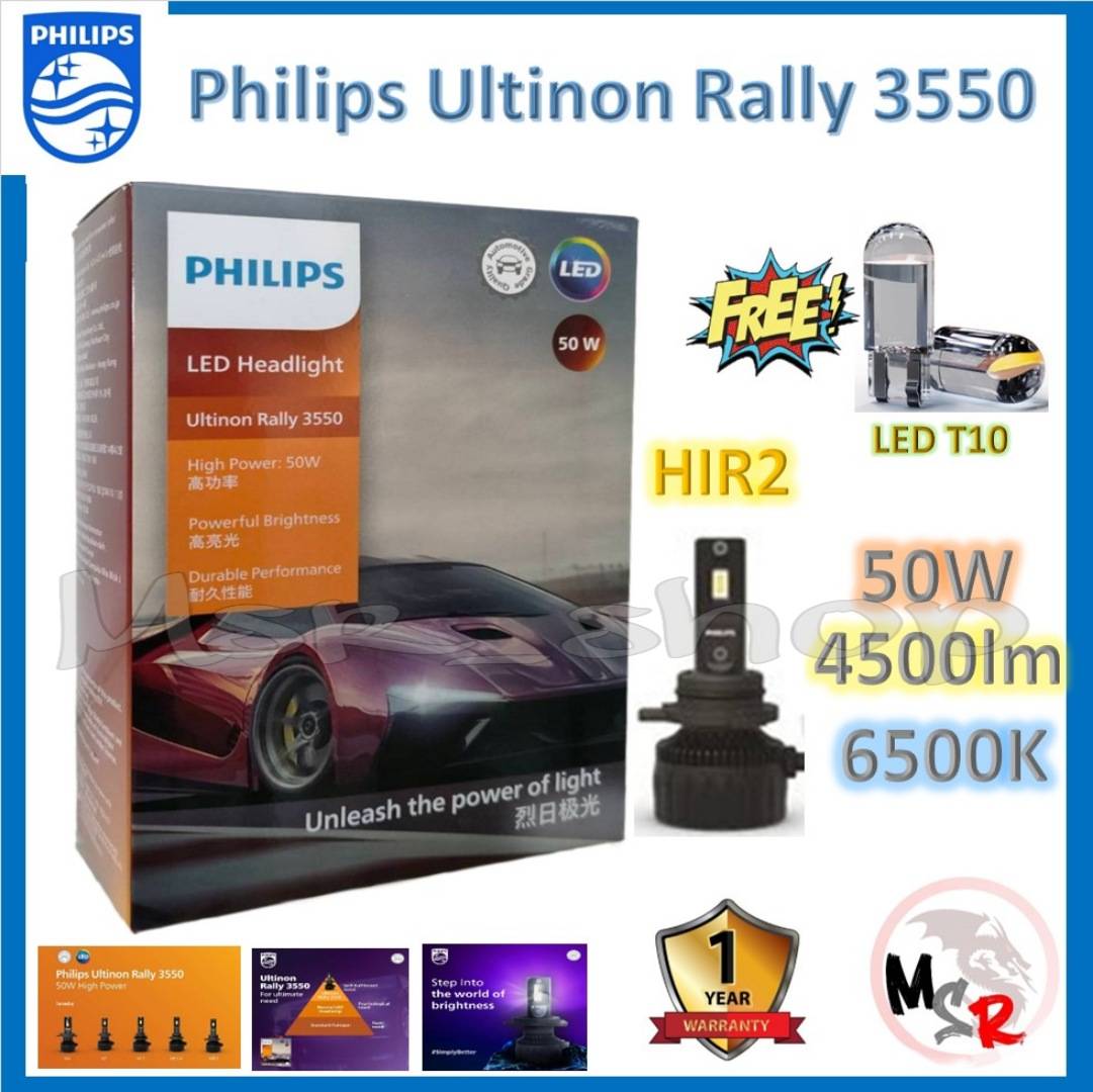 Philips หลอดไฟหน้ารถยนต์ Ultinon Rally 3550 LED 50W 9000lm Honda ...