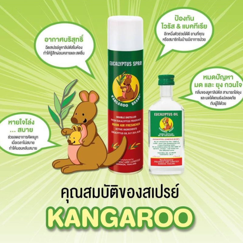น้ำมันยูคาลิปตัส จิงโจ้ EUCALYPTUS KANGAROO สเปรย์ - ร้านขายยา วิน ...