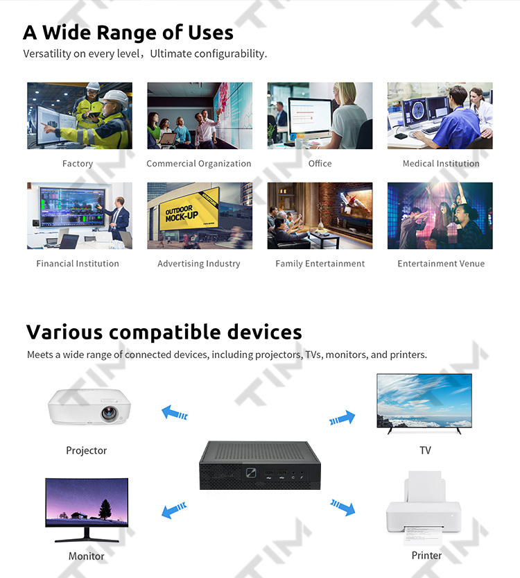 มินิพีซี เคเบิลเครือข่ายฟรี คอม Mini PC 4GB256GB Intel I3 4K HD ...