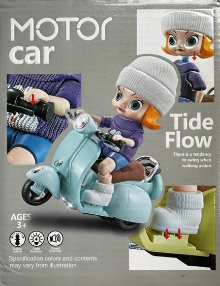 ของเล่น รถเวสป้า สาวน้อยขี่รถมอเตอร์ไซด์ ขี่เอียงและเลี้ยวได้ สวิงซ้ายขวา Motor Tide flow car ...