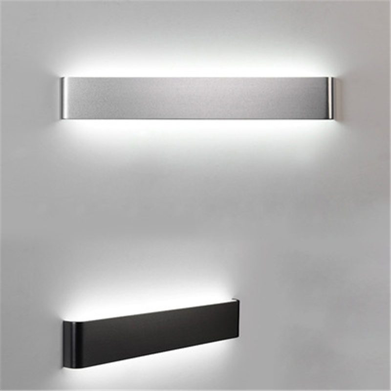 Black Silver Modern minimalist LED aluminum lamp bedside lamp wall lamp ...