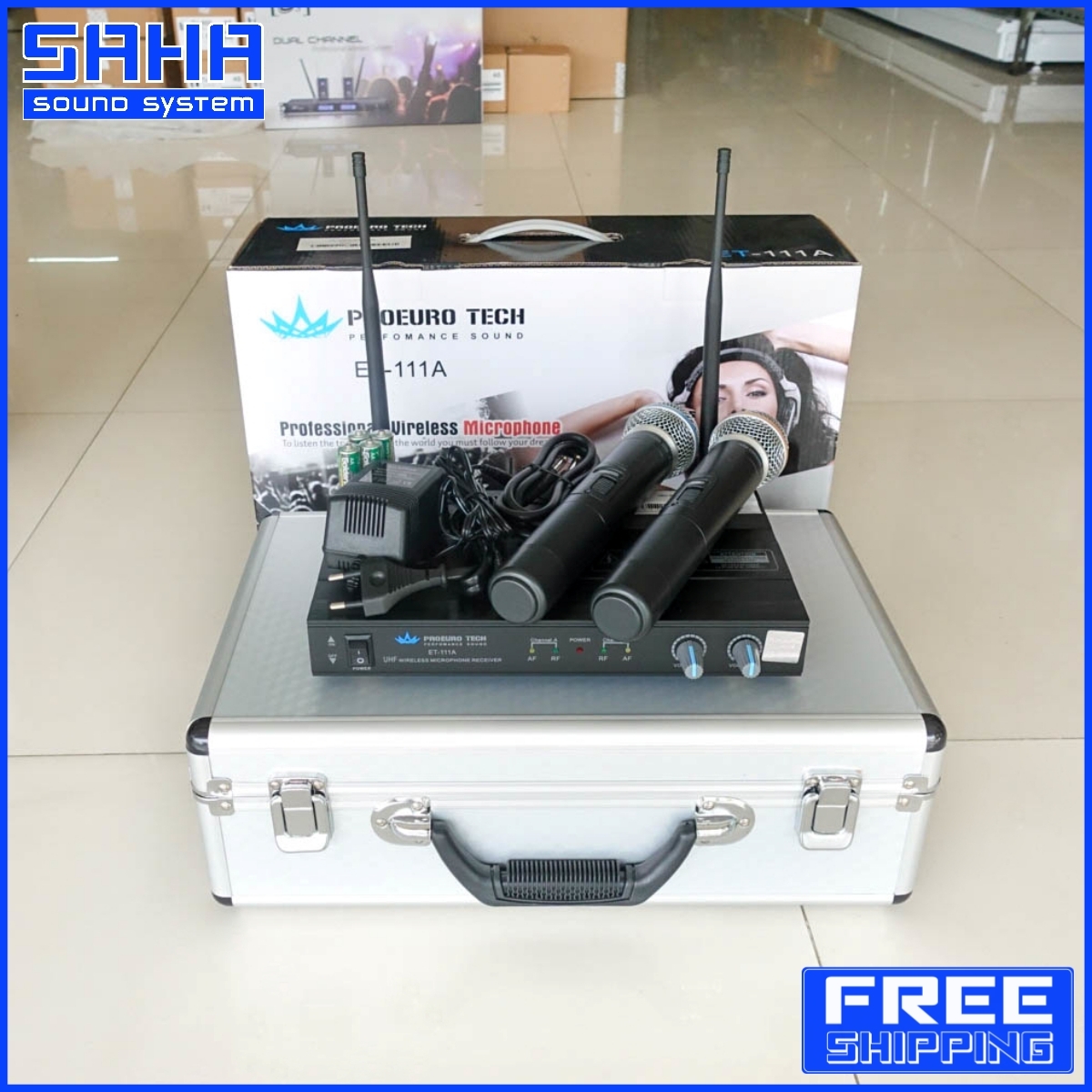 ส่งฟรี PRO EUROTECH ET-111A (UHF) ไมโครโฟนไร้สาย ไมค์ลอย - ถือคู่ เสาหน้า (ด้ามอลูฯ) ความถี่ใหม่ ...