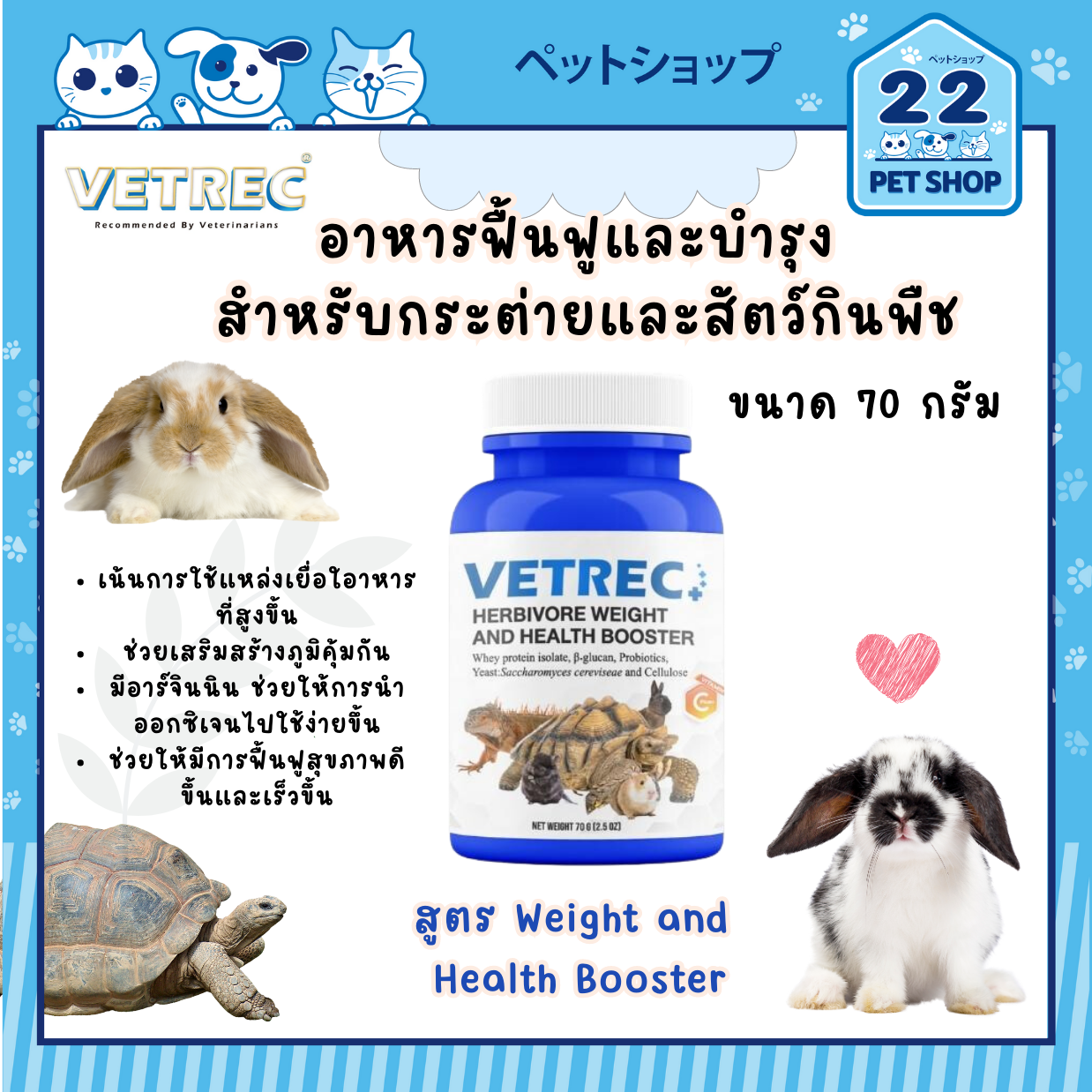 Vetrec Herbivores Intensive Recovery, Vetrec Herbivore Weight and ...