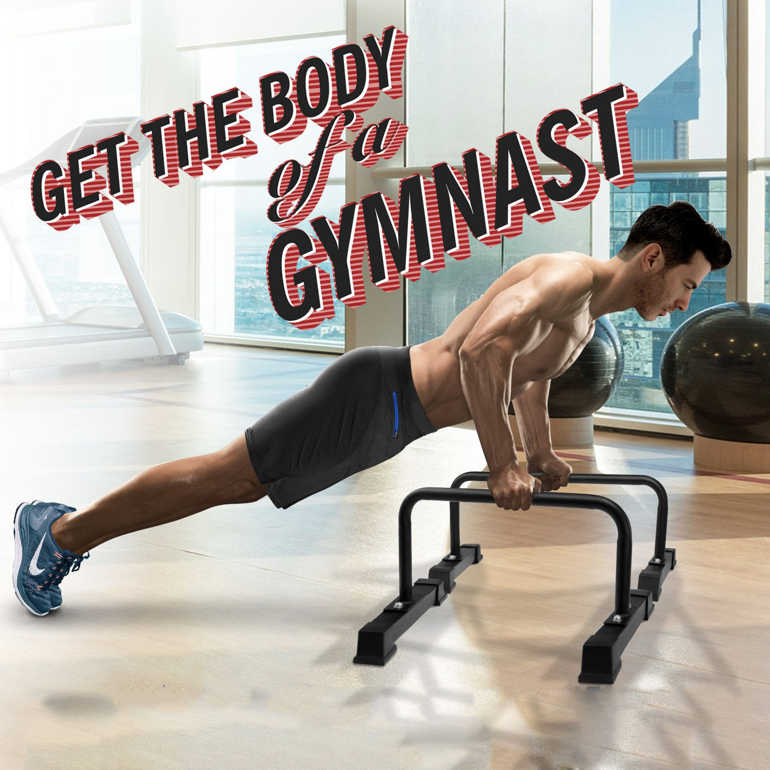 【ส่งจากกรุงเทพฯ 】บาร์หกสูง บาร์คู่ Push Up Stand Bar H-Type Push-Up ...