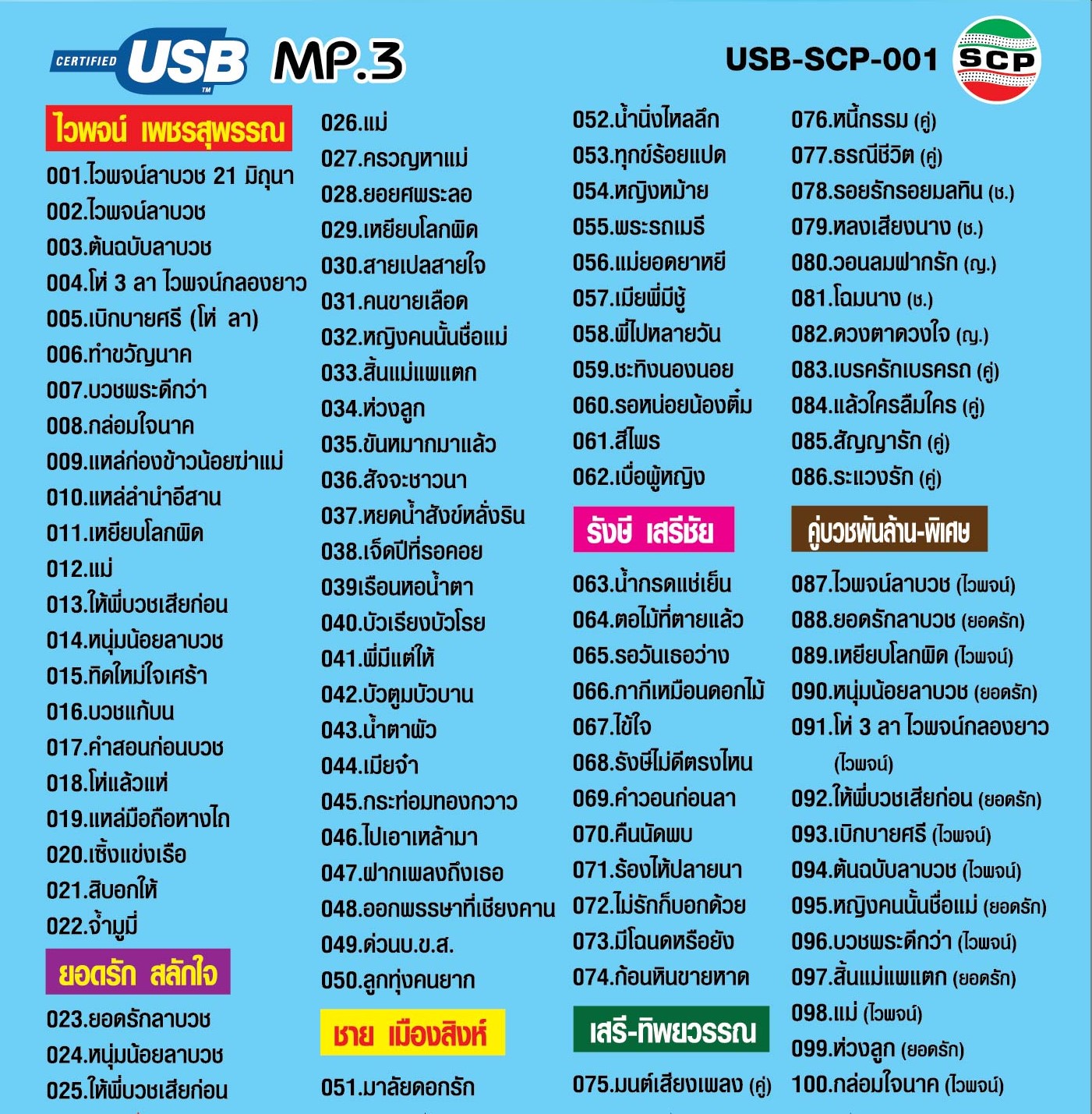 USB MP3 Flashdrive เสียง คู่บวชพันล้าน ไวพจน์ ยอดรัก USB-SCP-001 ...