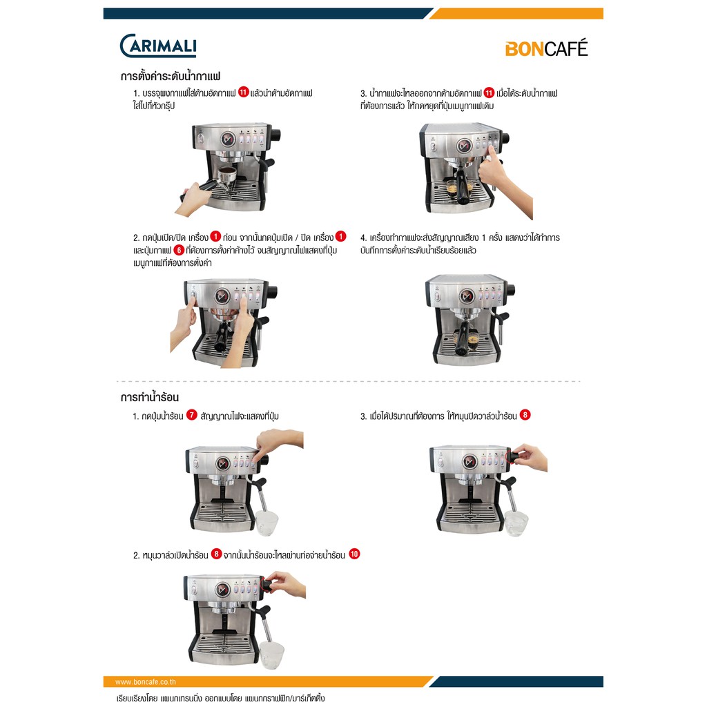 Boncafe - เครื่องทำกาแฟกึ่งอัตโนมัติ หัวเดียว Carimali CM260 คาริมาลี่ ...