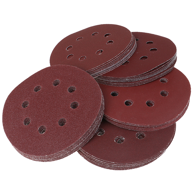 50pcs/set 5" 8 Hole Sanding Disc Random Orbit Hook Loop Sander Sand ...