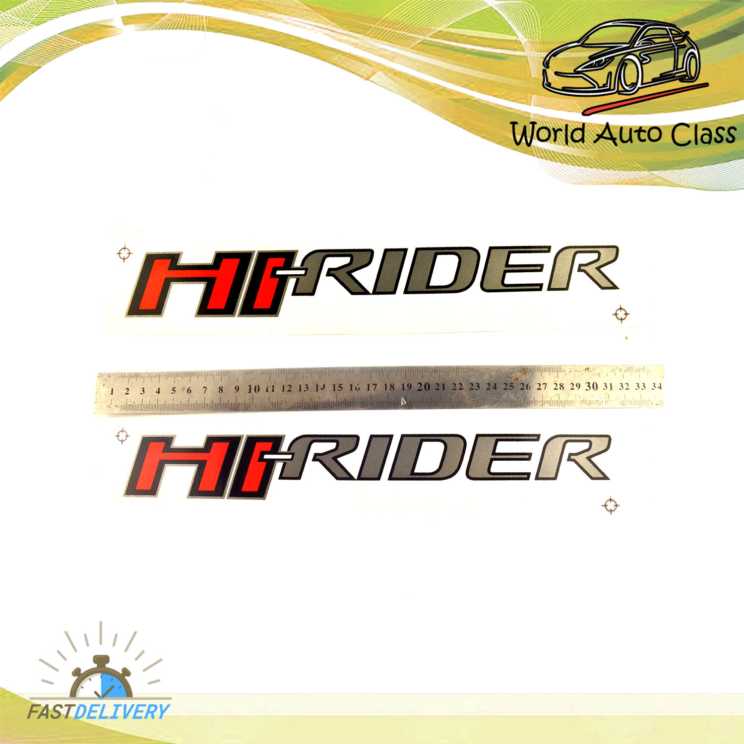 sticker HI-RIDER 1 ชุด 2 ชิ้น สติ๊กเกอร์ HI-RIDER ติดรถ ford ranger แดง ...
