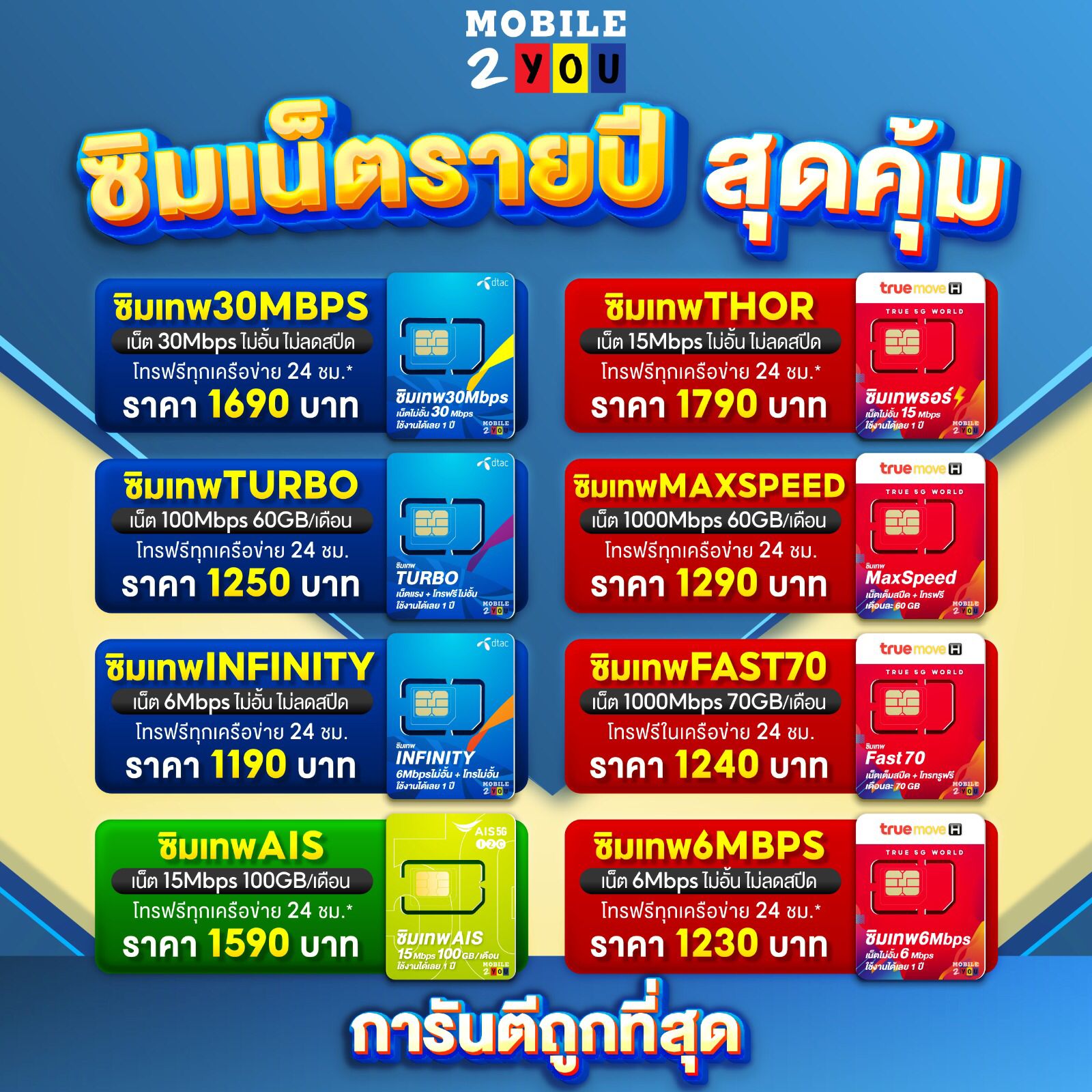 AIS เอไอเอส ซิมเน็ตมาราธอน 300Mbps ปริมาณ70GBเดือน (12เดือน) โทรฟรี ในเครือข่าย AIS และ นอก ...