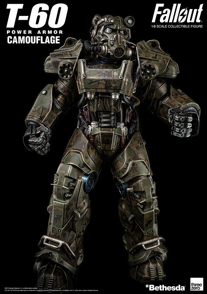 Fallout T-60 Camouflage Power Armor 1/6 Scale Action Figure ฟิกเกอร์ ...