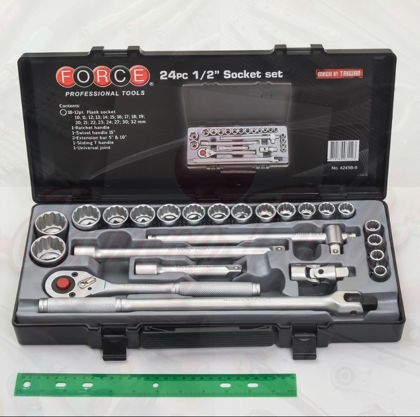 FORCE 4245B-9 ลูกบล็อก ลูกบล็อค ลูกบล๊อก ชุดลูกบ๊อกซ์ 12 PT.1/2นิ้ว 24 ...
