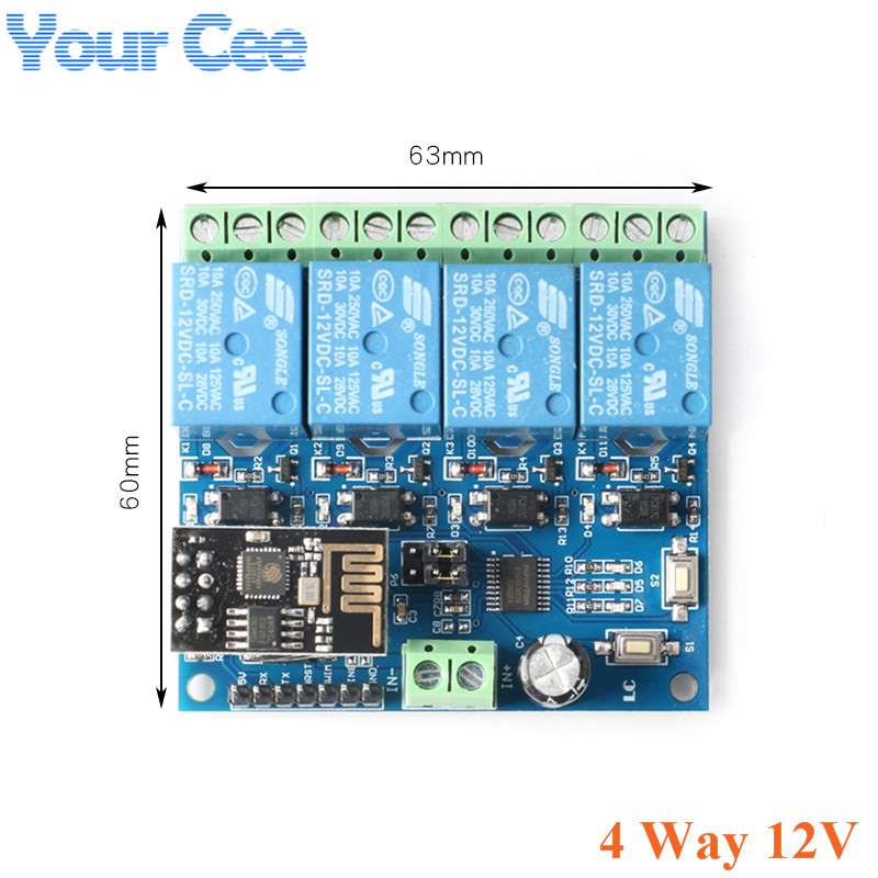 ESP8266 ESP 01 5V 12V 1 2 4 Way WiFi Relay Module Things Smart Home ...