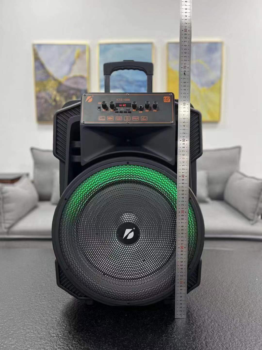 ลำโพงบลูทูธรุ่น KTS-1666/kts1640 ดอกใหญ่15นิ้ว ตัวใหญ่ มีคันชักและล้อ ...