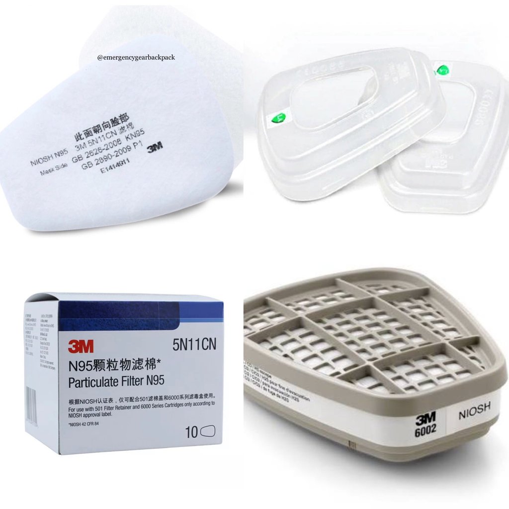 3M 6002 ตลับกรองแก๊สและไอระเหย (1แพค/2ตลับ) ตลับกรองคู่ กันแก๊ส สารเคมี ...