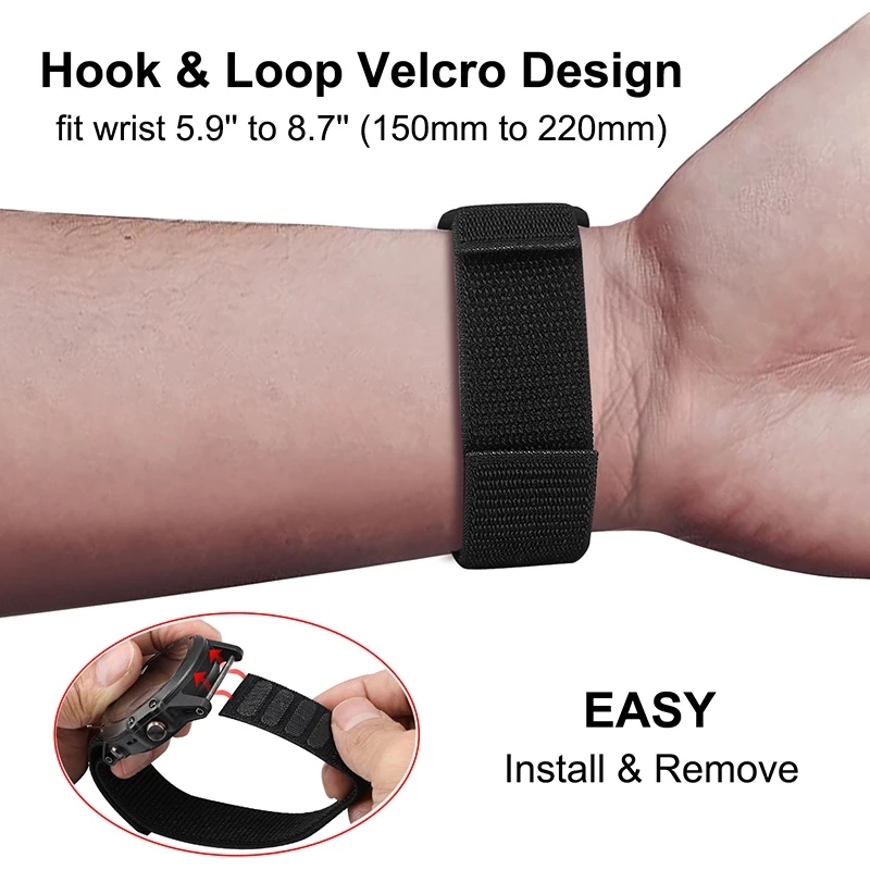 Smart Watch Hook amp; Loop Nylon Replacement Straps For Garmin Fenix 7 ...