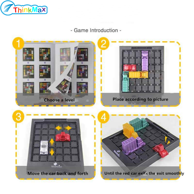 Thinkmax Rush Hour Traffic Jam Logic Game Children Car Set Logical Thinking Reasoning Board Game ...