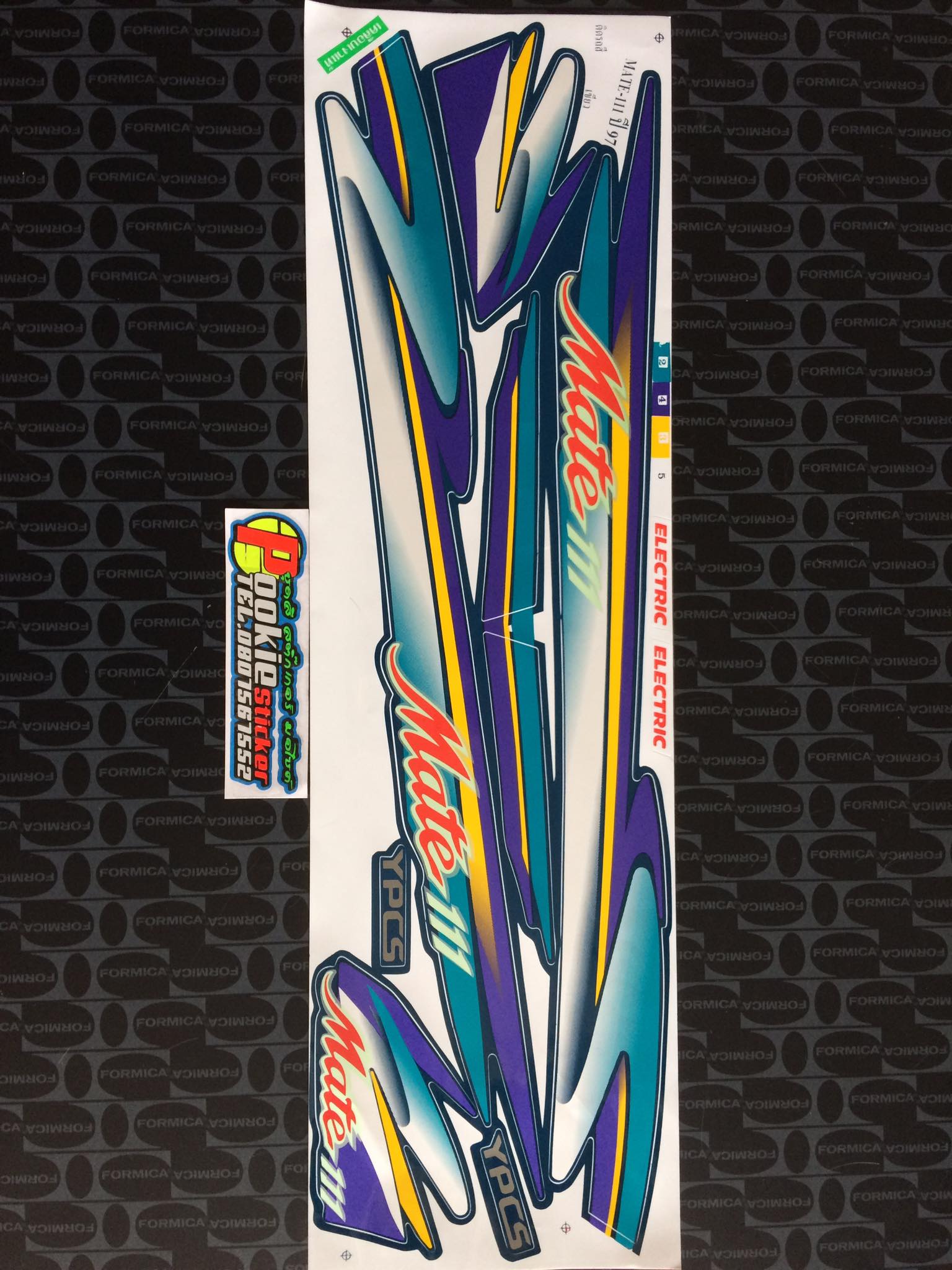 สติกเกอร์ YAMAHA MATE-111 สีแดง ปี 1997 - Nu PK Sticker - ThaiPick