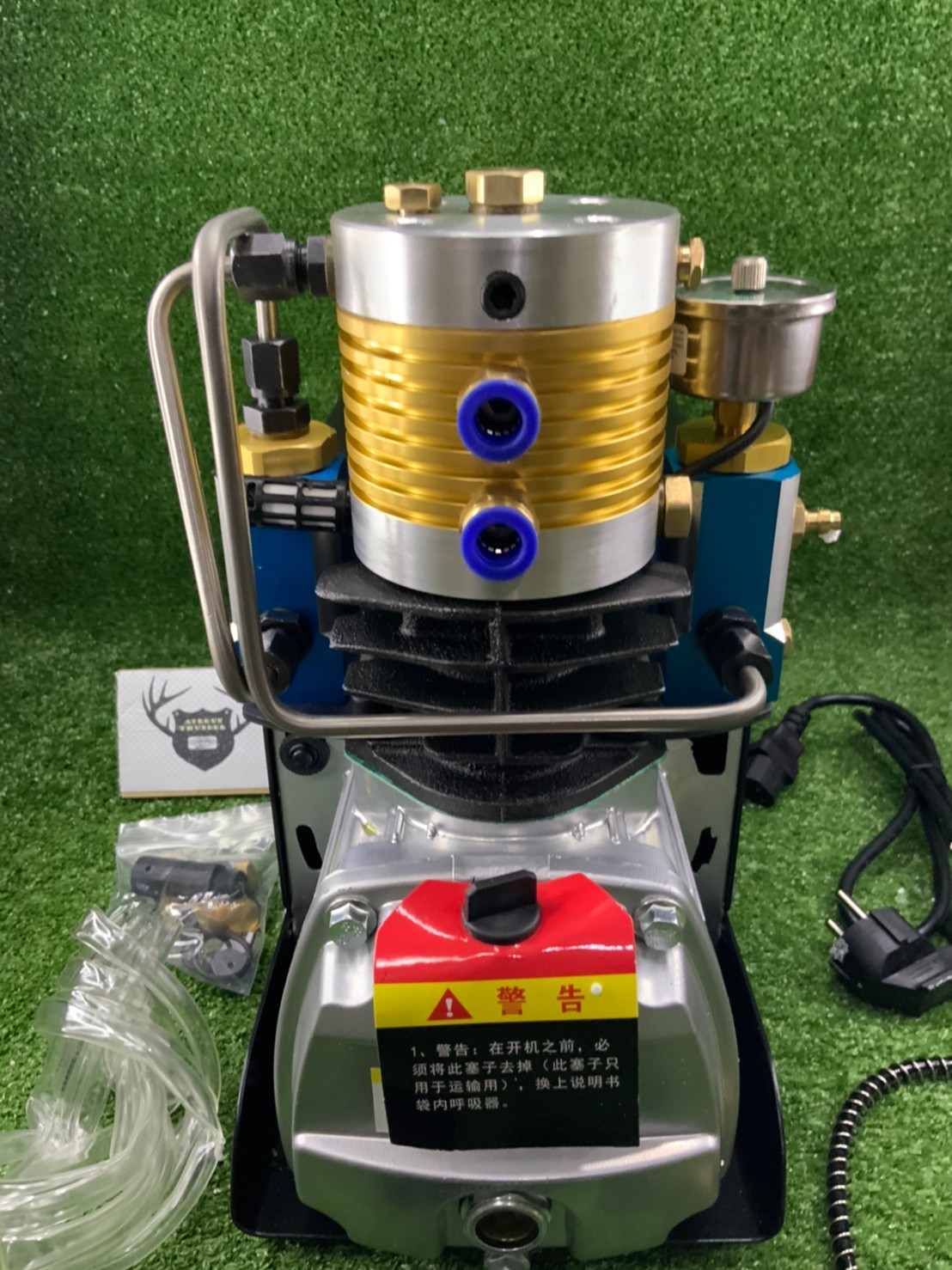 ปั้มลมไฟฟ้า2ห้องพักPCP ปั๊มลมไฟฟ้าปั๊มลมแรงดันสูง 30mpa 4500psi กระบอก ...