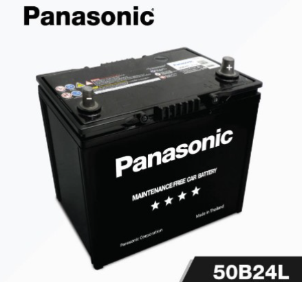 แบตเตอรี่รถยนต์ Panasonic รุ่น 50B24L / R , MF45Ah. พร้อมใช้ ไม่ต้องเติมน้ำ /สำหรับเก๋ง