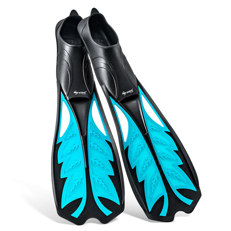 WAVE Snorkeling Professional Long Flippers Blade Fin Soft Rubber for ...