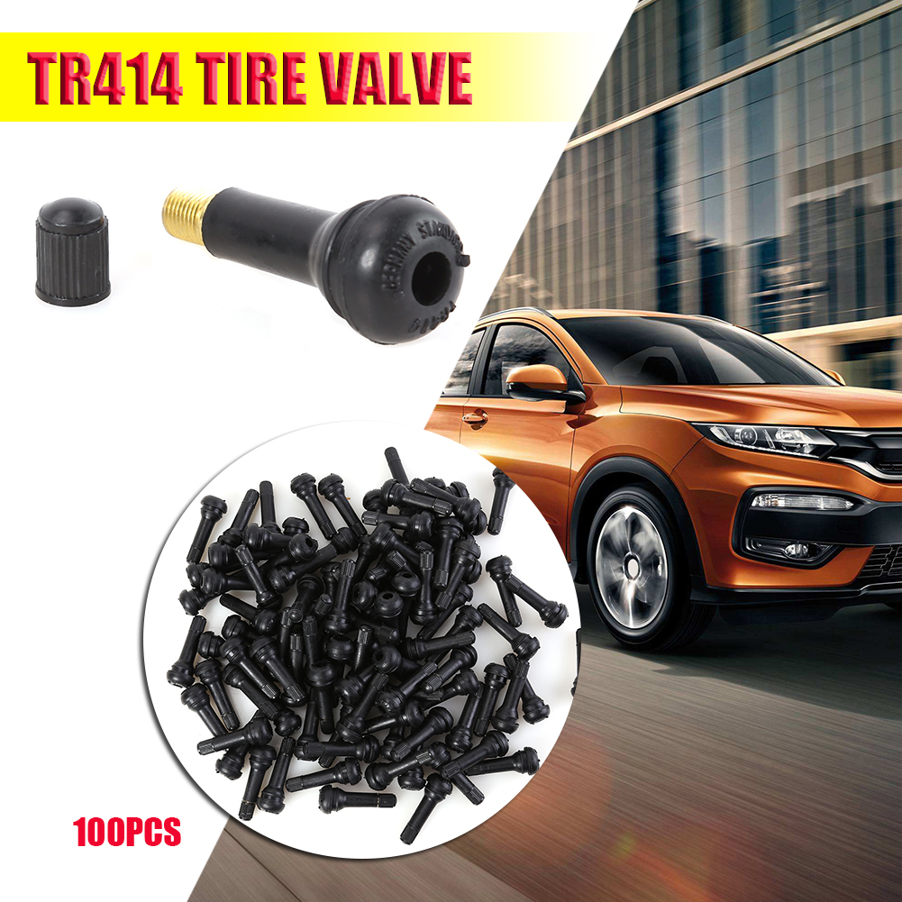 100pcs TR-414 Snap In Rubber Valve Stems TR414 Tyre Tire Valves with ...