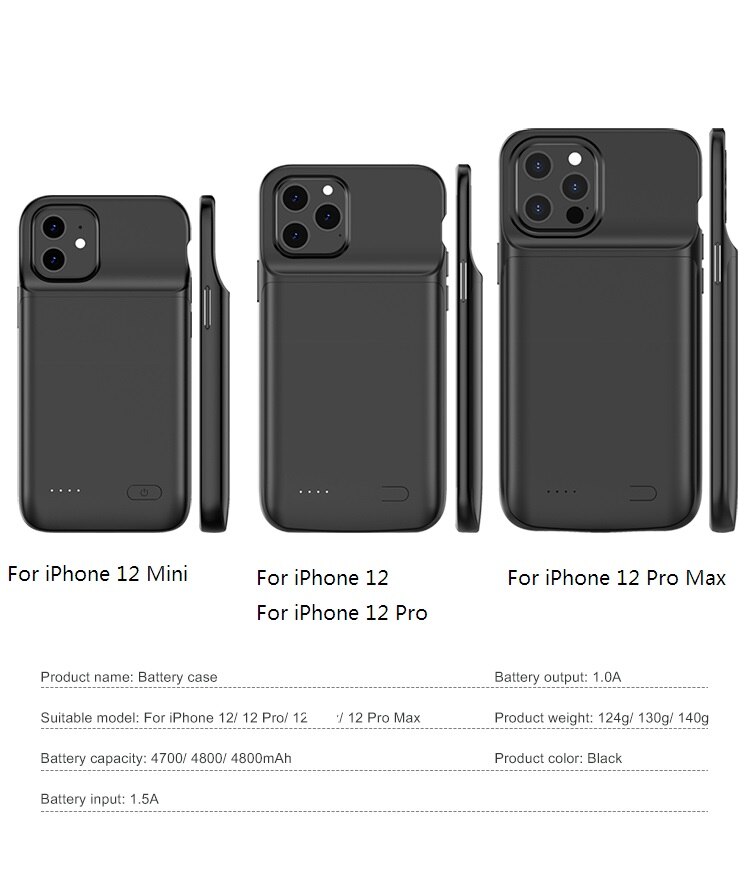 Battery Charger Case For iPhone 12 Pro Max Power Case Liquid silicone ...